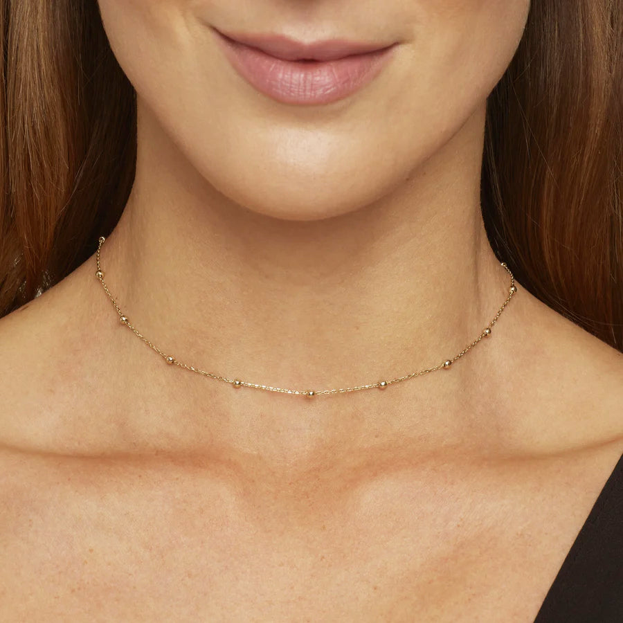 Gold ball chain necklace – MOSUO